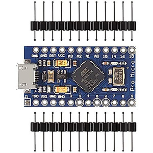 6pcs Pro Micro for Atmega32U4 5V 16MHz Bootloadered IDE Micro USB Pro Micro Development Board Microcontroller Compatible for Pro Micro Serial Connection with arduino Pin Header (Micro USB)