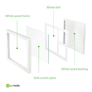 WavHello Baby Handprint & Footprint Frame Kit, Clay Casting & Photo Memory Keepsake Frame, Baby Registry Gift & Baby Shower, Baby Boy Gift & Baby Girl Gift - First Impressions