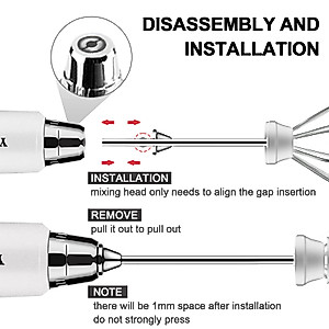 YUSWKO Rechargeable Milk Frother Handheld with 3 Heads, Cream Coffee Electric Whisk Drink Foam Mixer, Mini Hand Stirrer with 3 Speeds Adjustable for Latte, Cappuccino, Hot Chocolate, Egg