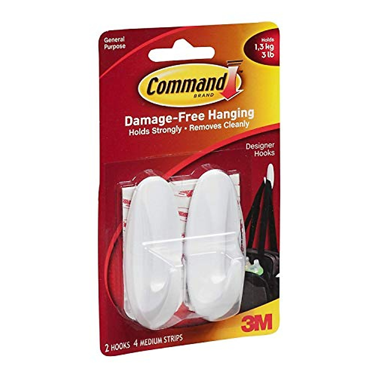 Command Strips 17081 Medium Designer Hooks With Command™ Adhesive