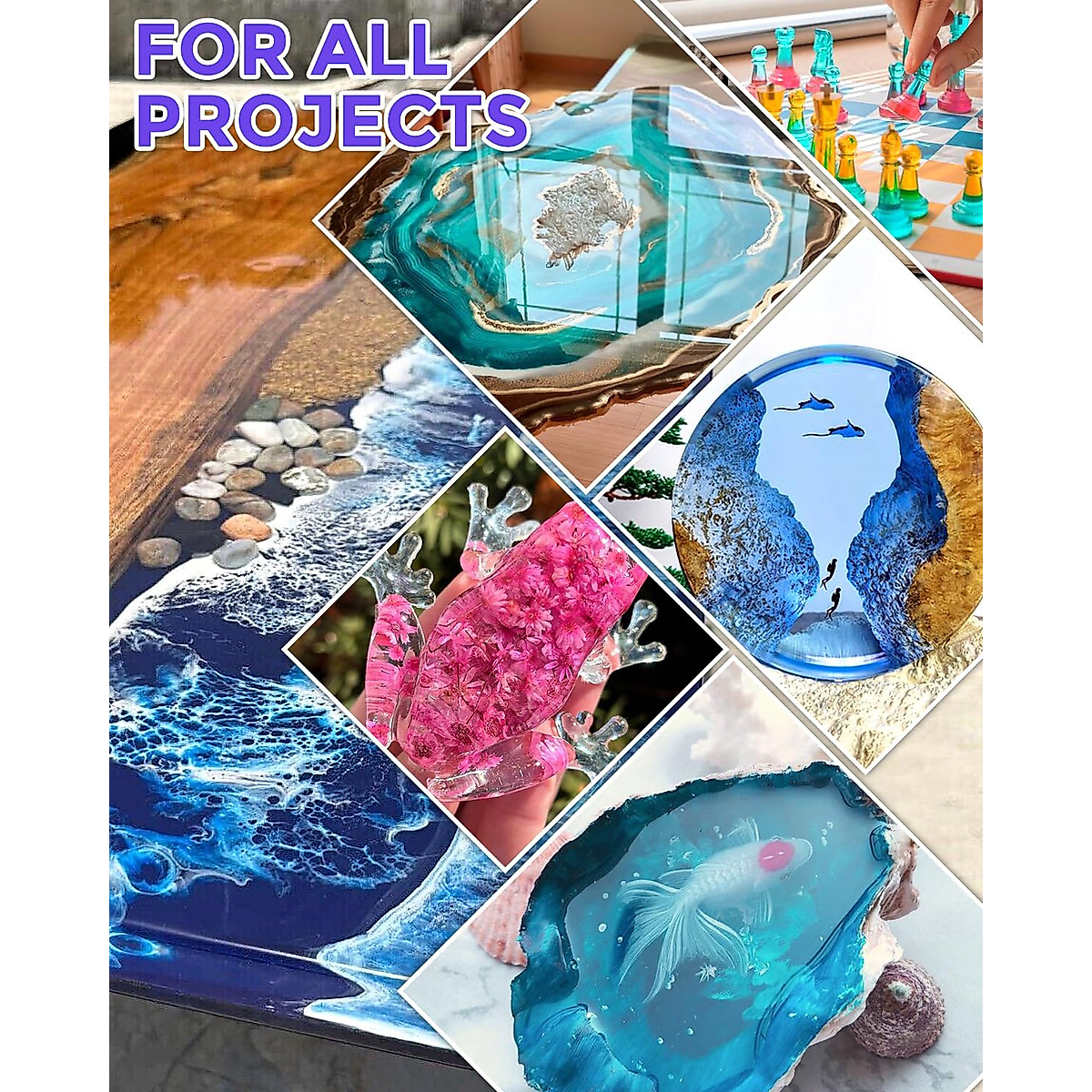 Incly 80oz Crystal Clear Epoxy Resin Kit, Casting & Coating Art Resin Supplies for Jewelry Making,Craft Tabletop,Mold, Bubble Free Resin Kit for Beginner with 15 Mica Powder Large Silicone Cup, Sticks