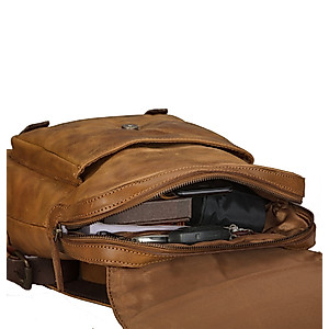 Finelaer Leather Hiking Backpack Purse For Women Laptop