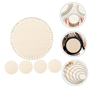 Cabilock 20 pcs Woven bag base knitting kit DIY kits wooden purse crochet basket bottom Unfinished Wooden Round Weaving Knitting Base Wood Base For Wood Bag Base Bag Bottom Crochet Supply