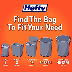 Hefty Ultra Strong Tall Kitchen Trash Bags, Blackout, Clean Burst, 13 Gallon, 40 Count