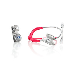 MDF Instruments MD One Epoch Lightweight Titanium Stethoscope (Raspberry) + MDF Pediatric Attachment with Clip