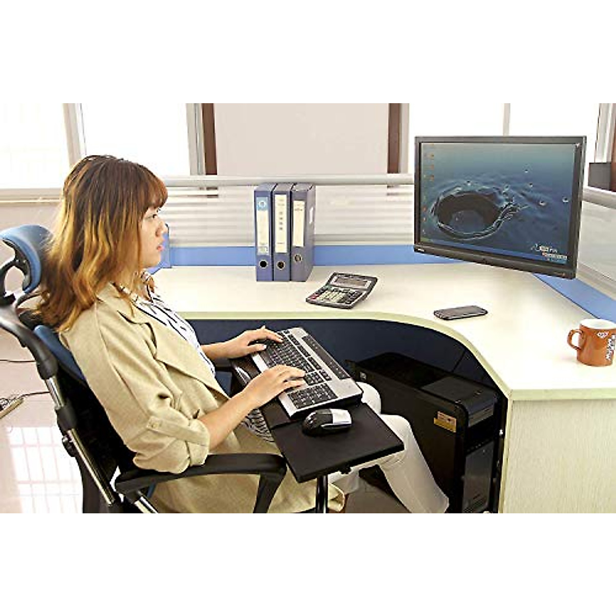 Ergonomic Keyboard Laptop Tablet Mouse Stand Holder Mount for Workstation Video Gaming ,Silver