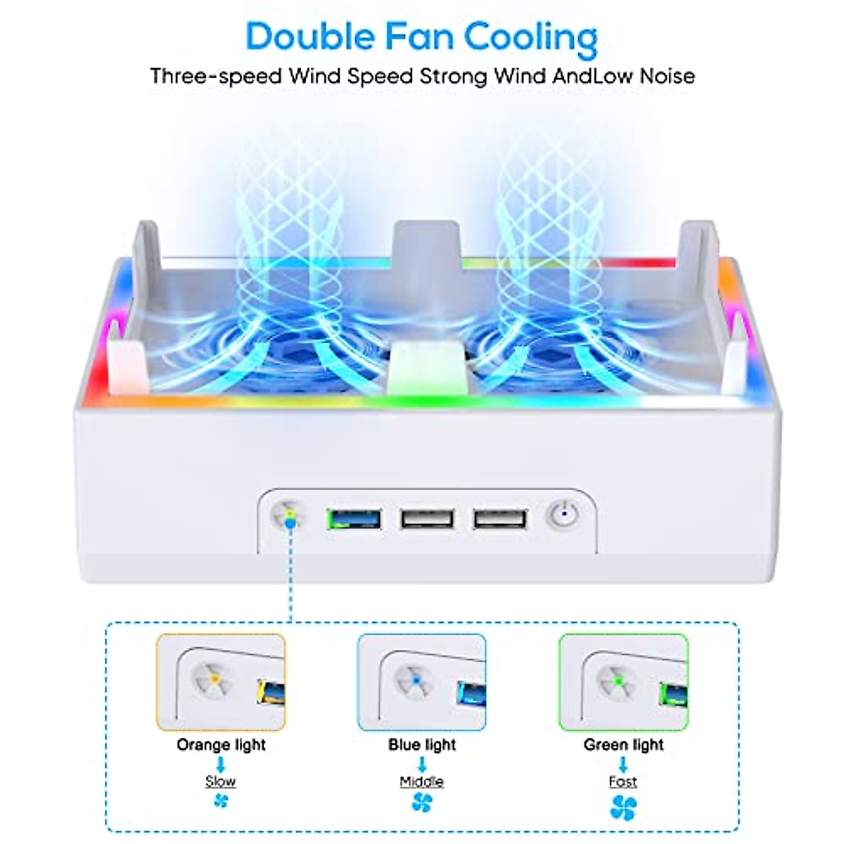 Wall Mount Holder for Xbox Series S, MENEEA Wall Mount Kit Accessories with Cooling Bracket, RGB LED Light Strip, USB Port, Controller Hook for Series S