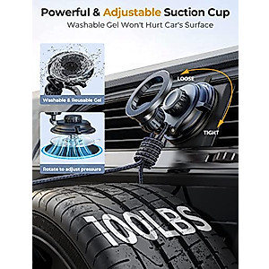 Jsk 2023 Compatible for Magsafe Car Mount, [0 Damage to Vent & 10 × Stable], Magnetic Phone Mount for Car Holder, 360° Rotation & Hands Free, for iPhone 14 13 12 Pro Plus Max Mini & All Phone