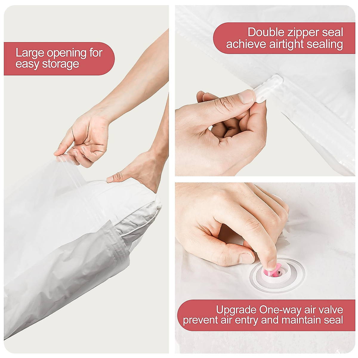 VMstr Travel Vacuum Storage Bags with Electric Pump, 8 Combo Vacuum Sealed Bags for Clothes and Clothing, Space Saver Bags and Luggage Packing Compression.