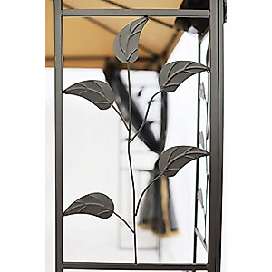 SUNA OUTDOOR 10x13 Ft Outdoor Gazebo Steel Frame Two-Tiered Top Canopy, Leaf Screen Decor Gazebo with Adjustable Netting for Garden Backyard, Beige