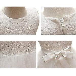 Meiqiduo Baby Princess Girls Christening Baptism Gowns Formal Dress 2Pcs Ivory White with Cloak (18M/16-18months)