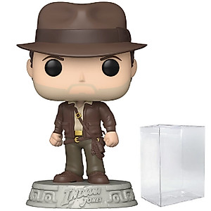 POP Indiana Jones: Raiders of The Lost Ark - Indiana Jones with Jacket Funko Vinyl Figure (Bundled with Compatible Box Protector Case), Multicolor, 3.75 inches