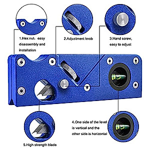 Woodworking Handheld Chamfer Planer with 8PCS Cutter Heads and 1PCS Wrench,CDIYTOOL Quick Edge Corner Flattening Tool for Wood, Metal Manual Block Planer Chamfering Trimming Planer Smoothing Planer