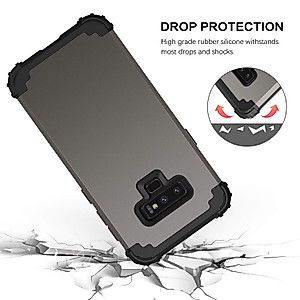 BENTOBEN Galaxy Note 9 Case, Phone Case Samsung Note 9, 3 in 1 Heavy Duty Hybrid Hard PC Soft Silicone Bumper Shockproof Anti Slip Protective Boys Men Cover for Galaxy Note 9 (2018 Release), Gunmetal