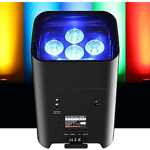 Battery Powered Uplights Rechargeable Par Can 6x18W RGBWA+UV led uplight 9600 mAh Remote/APP/DMX512 Control Stage Lights Uplighting Indoor for Wedding DJ Church Chrismas Dance