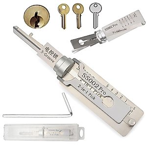 Stainless Steel 𝗠𝗮𝘀𝘁𝗲𝗿 𝗞ē𝘆 𝗗𝗲𝗰𝗼𝗱ē𝗿, 2-in-1 𝗠𝗮𝘀𝘁𝗲𝗿 𝗞ē𝘆 Decoder, 𝗠𝗮𝘀𝘁𝗲𝗿 𝗞ē𝘆 Decoder L-o-c-k - 𝗣𝗶𝗰𝗸𝗶𝗻𝗴 Kit Tool- SS001- SS002 (SS002 Pro)