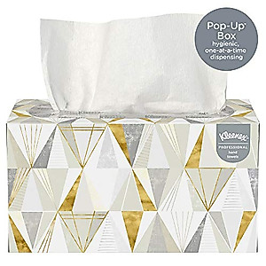 Kleenex® Hand Towels with Premium Absorbency Pockets (01701), Pop-Up Box, White, 18 Boxes / Case, 120 Hand Towels / Box, 2,160 Hand Towels / Case