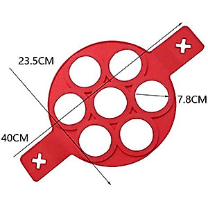 Non-Stick Pancake Maker Silicone, 2 Pcs Pancake Mold Silicone Egg Rings, Reusable Silicone Non-Stick Pancake, for Egg Cooking Breakfast Sandwiches (B)