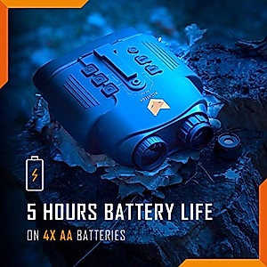 Nightfox 110R Handheld Night Vision Goggles | 7X Optical Magnification, Long Range | Digital Infrared Night Vision Binoculars for Hunting, Survival Gear and Equipment | Infrared Camera with Recording