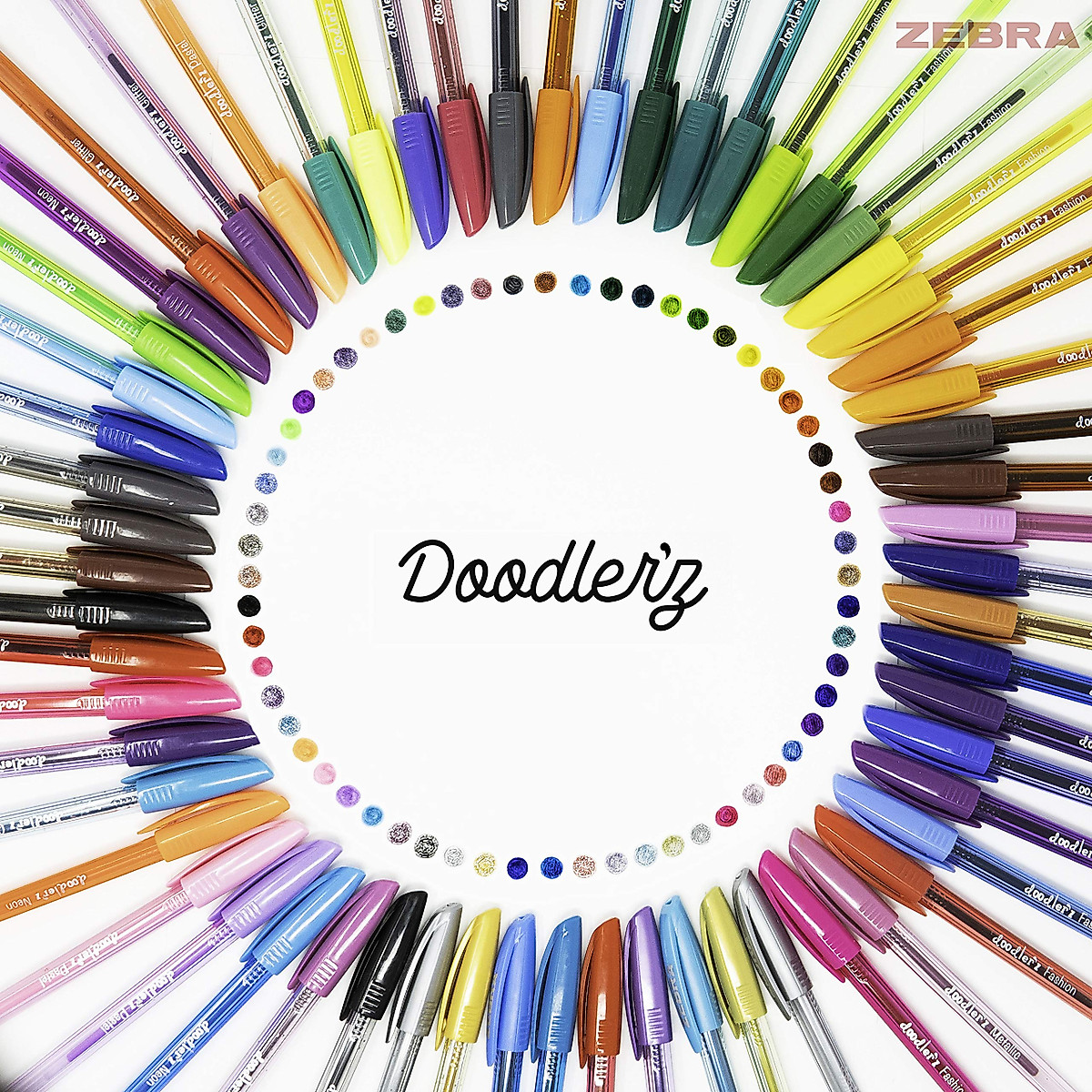 Zebra Pen Doodler'z Gel Stick Pen 1.0mm Assorted 60Pk (41960)