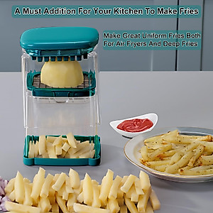 French Fry Cutter, Solucky Potato Onion Cutter, Professional Homestyle Vegetable Chopper Dicer, Great for Potatoes Carrots Cucumbers Zucchini Peppers 3/8 inch Blade(Only 1 Blade)