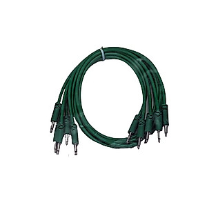Starving Students Music Supplies Luigis Modular Supply Spaghetti Eurorack Patch Cables - Package of 5 Green Cables, 24 (60 cm)