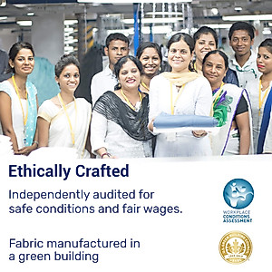 CALIFORNIA DESIGN DEN 5-Star Hotel 600 Thread Count 100% Cotton, Soft & Smooth Queen Sheet Set with Deep Pockets, Quality Beats Egyptian Cotton Claims (Ticking Stripe Grey)