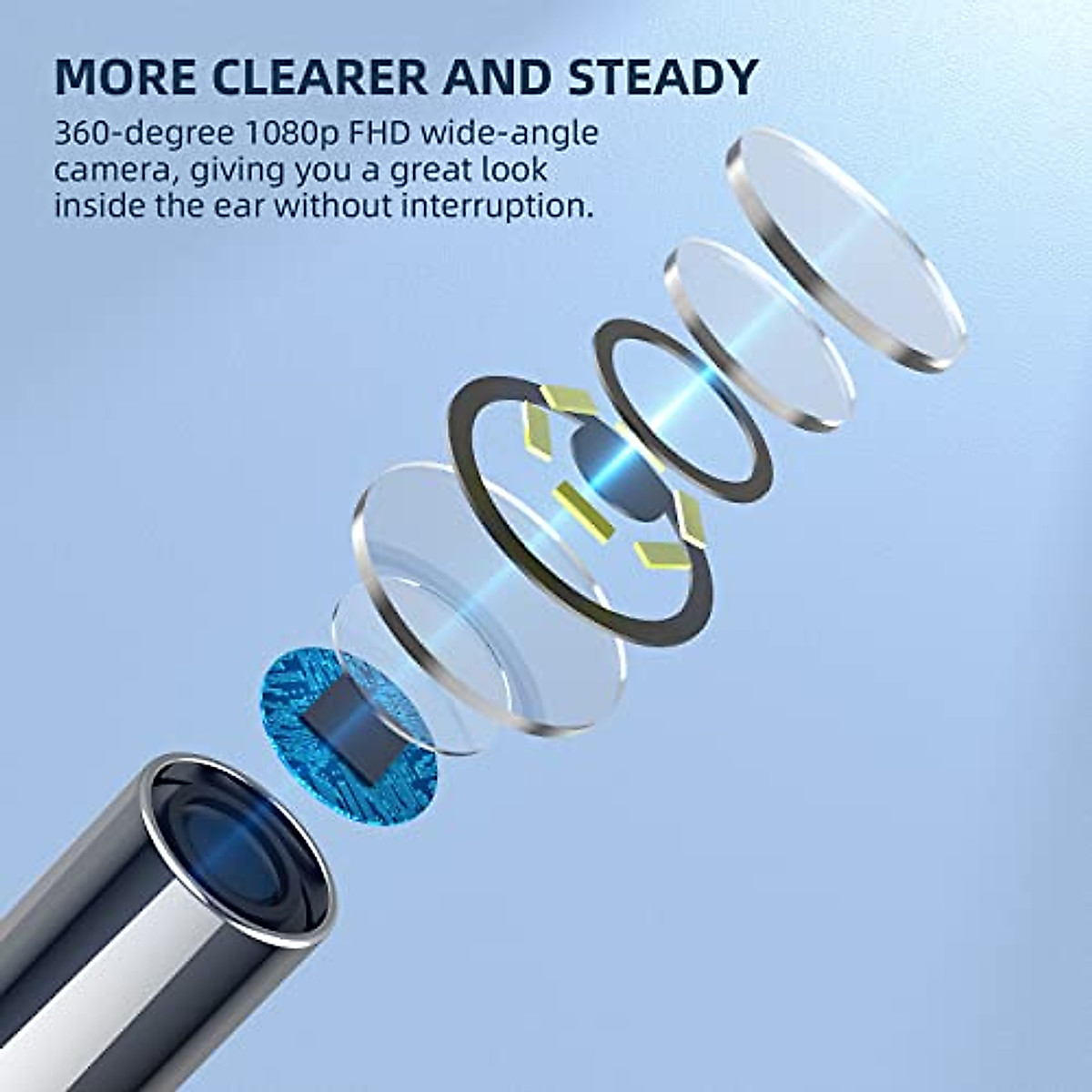 Ear Scope, Ear Wax Removal Tool Camera Wireless Otoscope 1080P Ear Cleaner Camera, Otoscope with Light Ear Wax Remover, Ear Endoscope Compatible with iPhone iPad Android