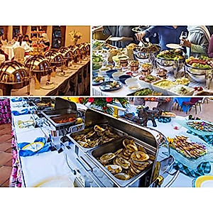 UZOURI Stainless Steel Chafing Dish, Chafing Dish Set Food Warmer Buffet, with Food Pans Fuel Holders, Food Warmer Professional Set for Catering, Buffet and Party(Size:1) (1)