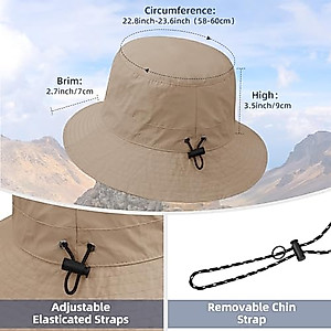 Durio Waterproof Bucket Hat for Women UPF 50+ Sun Hat UV Protection Packable Rain Hats for Women Lightweight Hiking Hat Khaki One Size