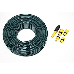 ONESTOPDIY 25M Heavy Duty Hose Outdoor Garden HOSEPIPE BRADED with CONNECTORS