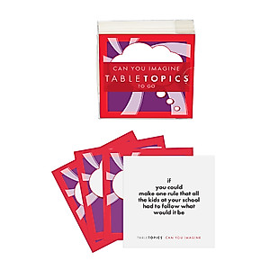TableTopics Can You Imagine To Go - 40 Conversation Cards for Kids to Share Their Ideas, Fun Game for Quality Family Time, Delightful Stocking Stuffer