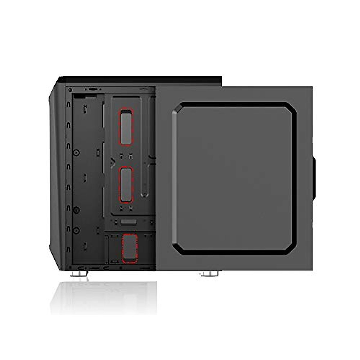 Bgears b-Vigor RGB Mid Tower with Front RGB Light and Side Tempered Glass (Fan Sold Separately))