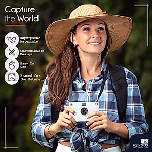 Paper Shoot Camera - 18MP Compact Digital Papershoot Camera Gift for Kid with Four Filters, 10 Sec Video & Timelapse - Includes: 32GB SD Card, 2 Batteries & Camera Case - White Marble