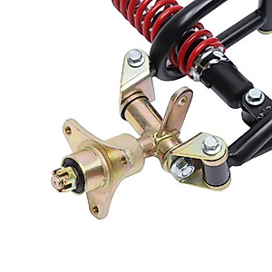 Front Suspension Arm Assembly Kit Upper/Lower Suspension Swingarm Assembly Suspension Shock Arm Upper&Lower Swingarm Steering Kit for DIY ATV Quad Bike Buggy Go Kart