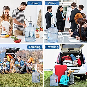 Water Dispenser for 5 Gallon Bottle, Electric Drinking Water Pump Portable Automatic Water Pump for Camping, Kitchen, Home, Office, Car, Fits for Indoor and Outdoor