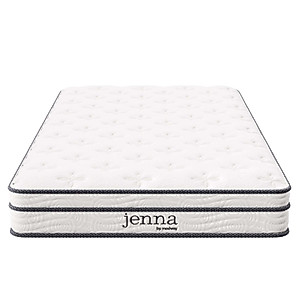Modway Jenna 6" Innerspring and Foam Narrow Twin Mattress in White