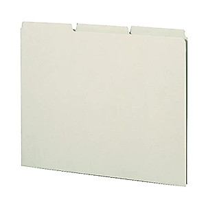 Smead Pressboard Guides, 1/3-Cut Tab (Blank), Letter Size, Gray/Green, 100 per Box (50334)