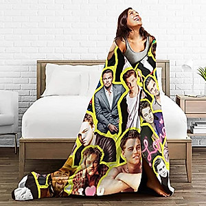 Blanket Leonardo Dicaprio Soft and Comfortable Warm Fleece Blanket for Sofa,Office Bed car Camp Couch Cozy Plush Throw Blankets Beach Blankets