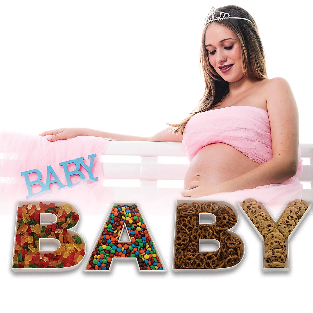 10" Reusable Plastic Box Form Tray Display for Treats, Charcuterie, Cake Pop, Candy, Charcuterie Box, Custom Charcuterie Letters Fillable - Reusable Letter Box - (White Plastic, A)