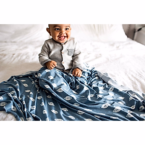 Large Premium Knit Baby Swaddle Receiving Blanket "Quarterback" by Copper Pearl