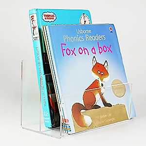 Boloyo Acrylic 2 Sections File Holder,Clear File Organizer Letter Sorter Holder for Desk,Fit for Office File Organizer Wallet & Purse Display Stand (Clear 2 Sections 1PC)