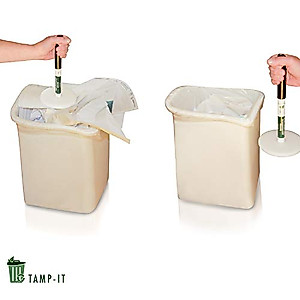 TAMP-IT Touchless Trash Compactor Tool, 12" x 5",Reduce the Number of Trips to the Trash Bin and the Number of Plastic Bags in the Landfill, Perfect for Kitchen, Office, and Bed Room Trash Cans
