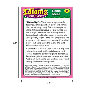 Super Duper Publications | Idioms Fun Deck | Figurative Language Skills Flash Cards | Educational Learning Materials for Children