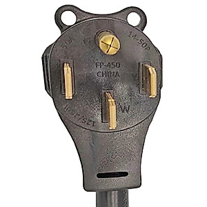 Fullsky FC-145103 Generator or RV Plug AC Adapter Cord NEMA 14-50P to NEMA 10-30R Male 14-50P Generator Plug to Female 10-30R Dryer 3 Prong Receptacle Adapter Output Maximum 30Amp 250Volt