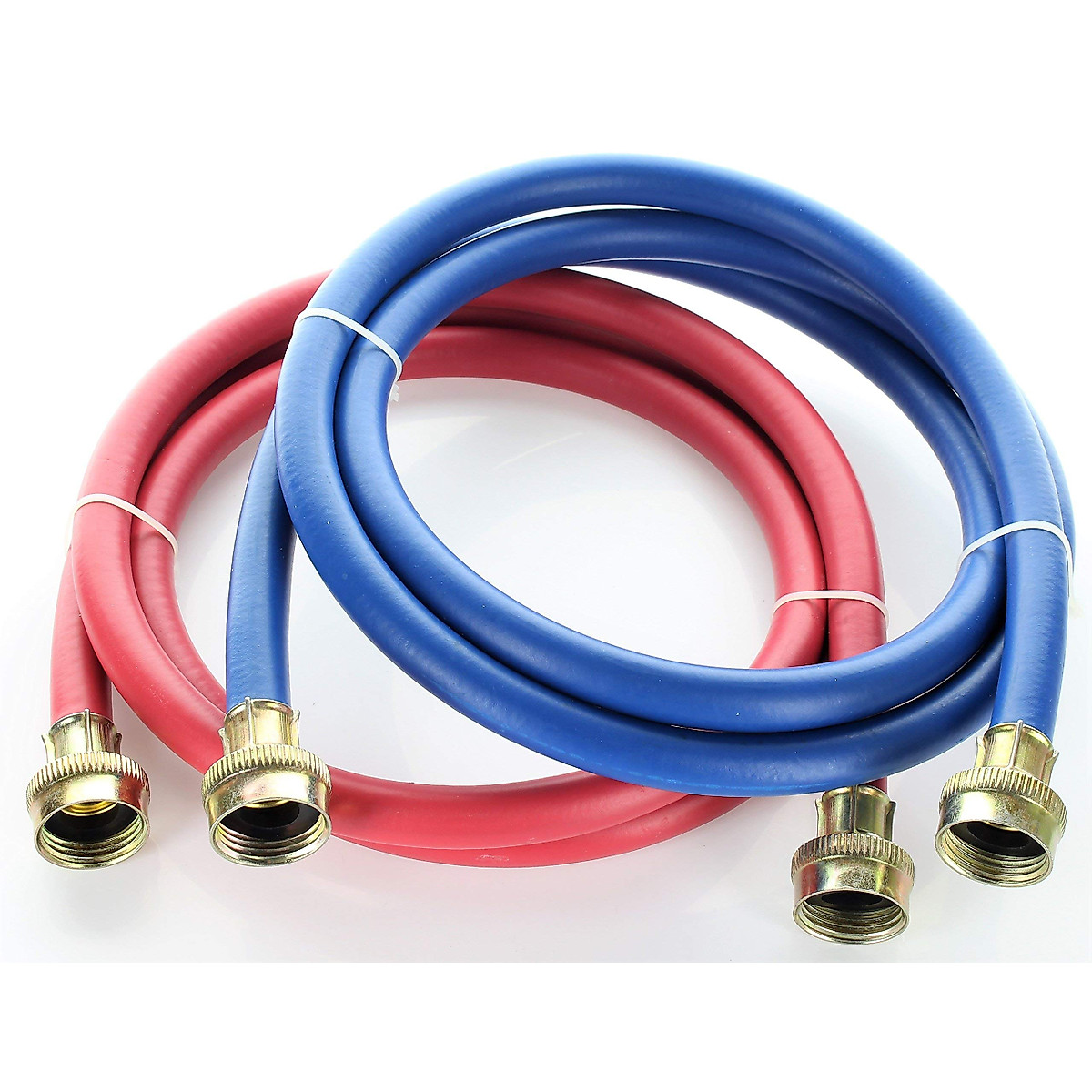 2 Pack Rubber Washing Machine Hoses (4 Foot) Color Coded by Kelaro