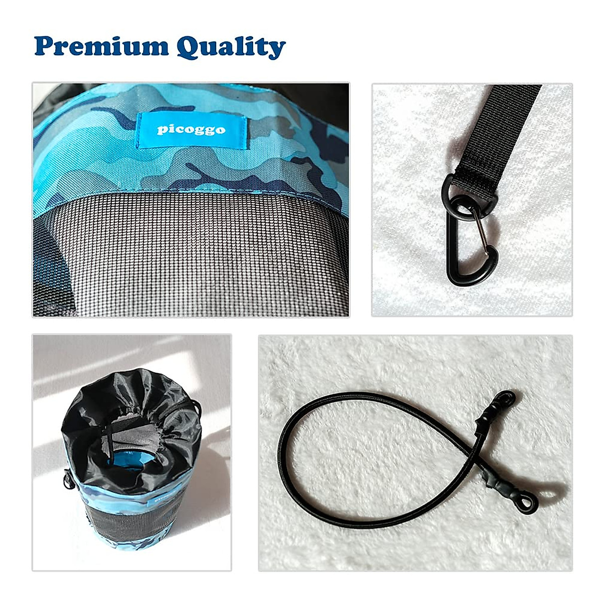 picoggo Boat Trash Bag Portable Outdoor Mesh Trash Can Reusable Leakproof for Boat, Kayak, Camping, Fishing, Sandbar or RV