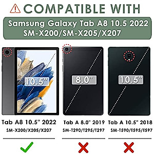 DETUOSI Galaxy Tab A8 10.5 Case with Rotate Stand & Shoulder Strap, Kids Friendly Shockproof Protective Case for Samsung Tab A8 10.5 inch 2022 (SM-X200/X205/X207), Red & Green