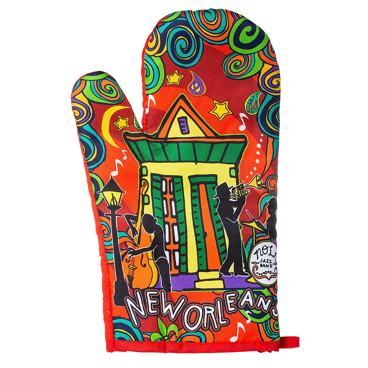 Artisan Owl New Orleans Jazz Music Multicolor Swirl Design Oven Mitt