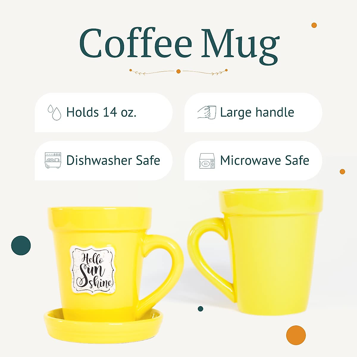 Divinity Boutique Yellow Flower Pot Mug - Hello Sunshine